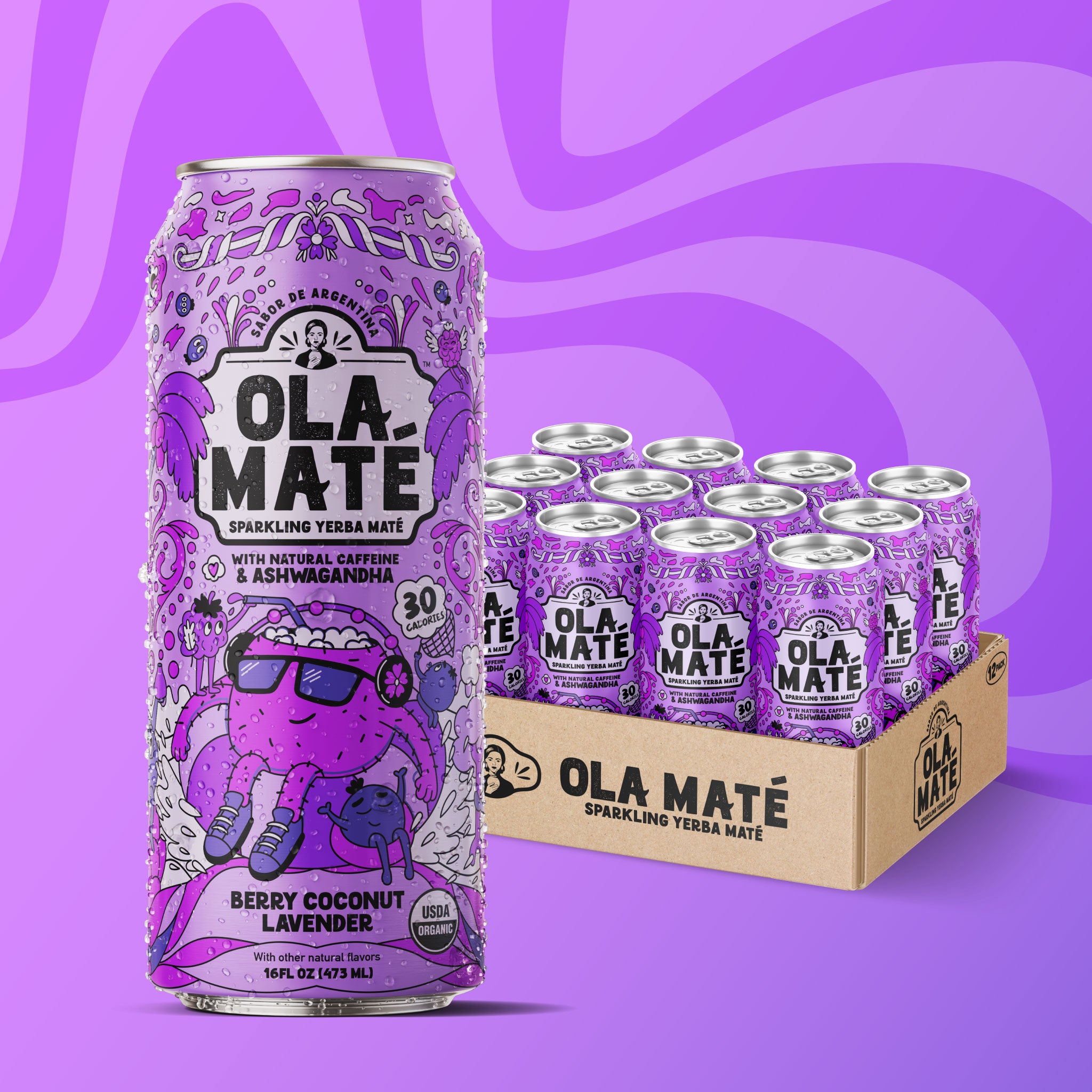 Berry Coconut Lav Sparkling Maté – Ola Maté