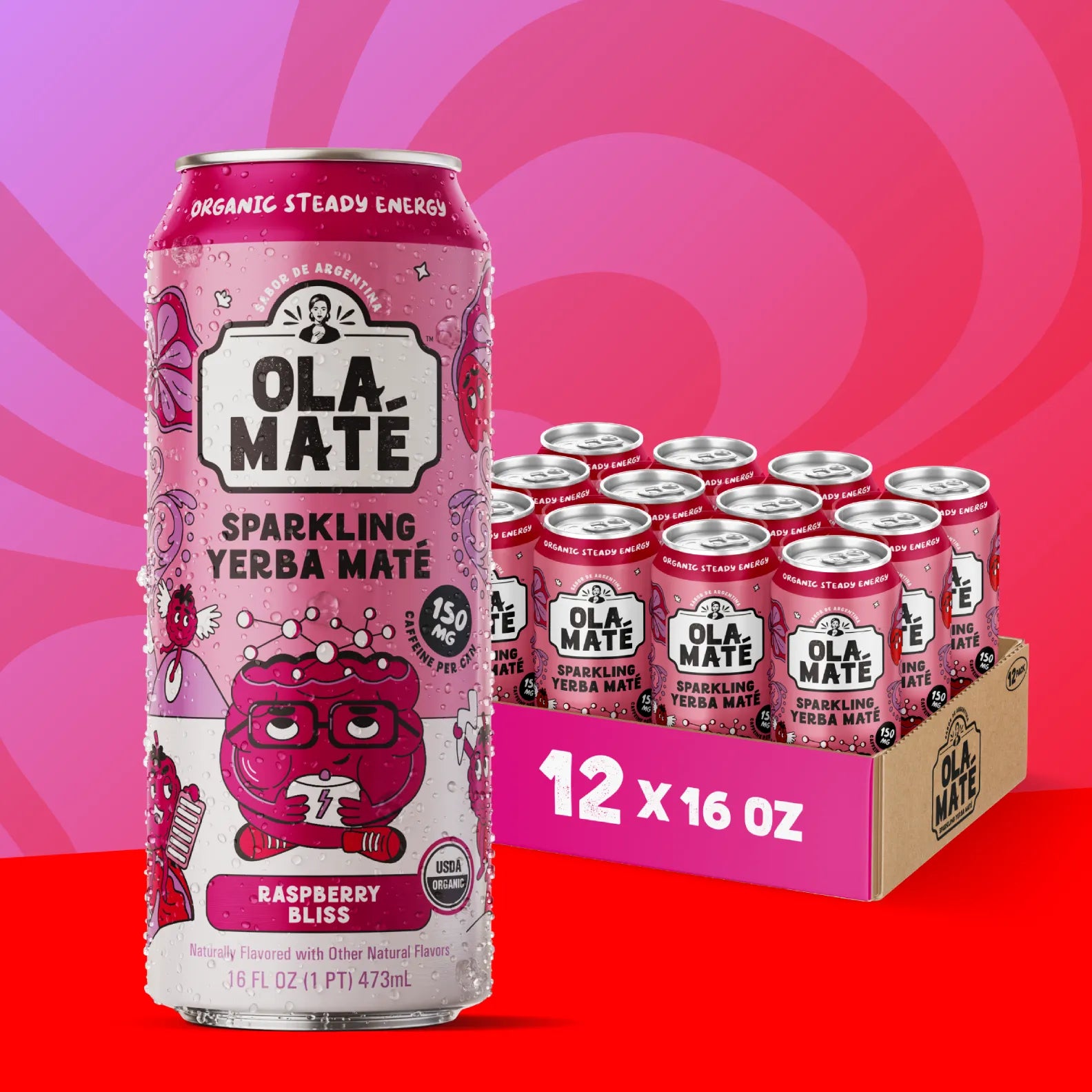 Raspberry Bliss Sparkling Yerba Mate Products | Ola Mate