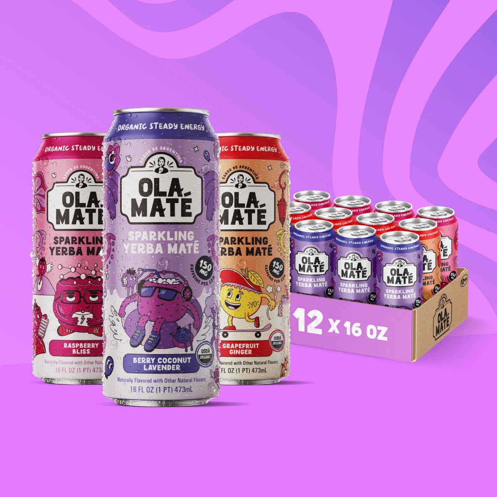 All flavors Variety Pack Sparkling Tea Mate | Ola Mate